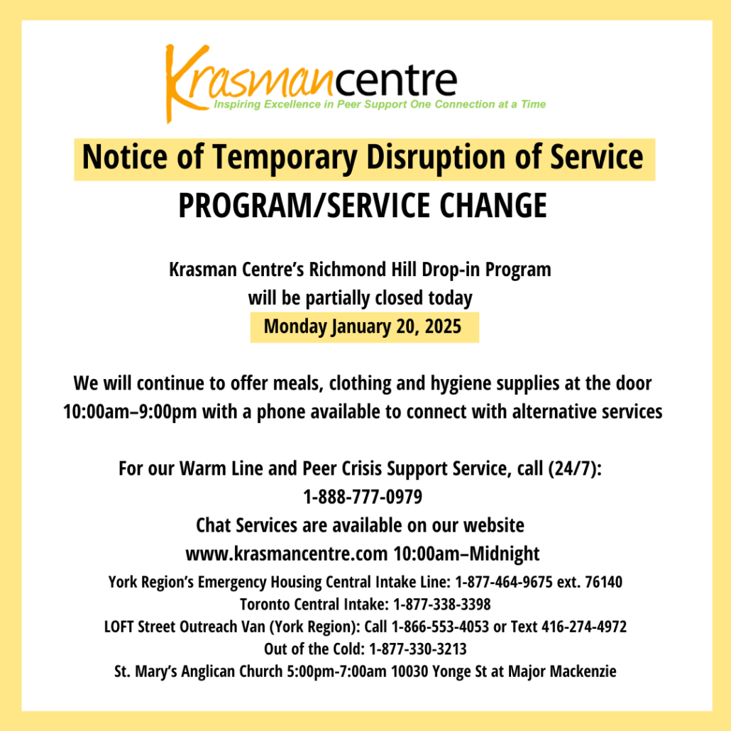 Notice of Service Disruption - Krasman Centre